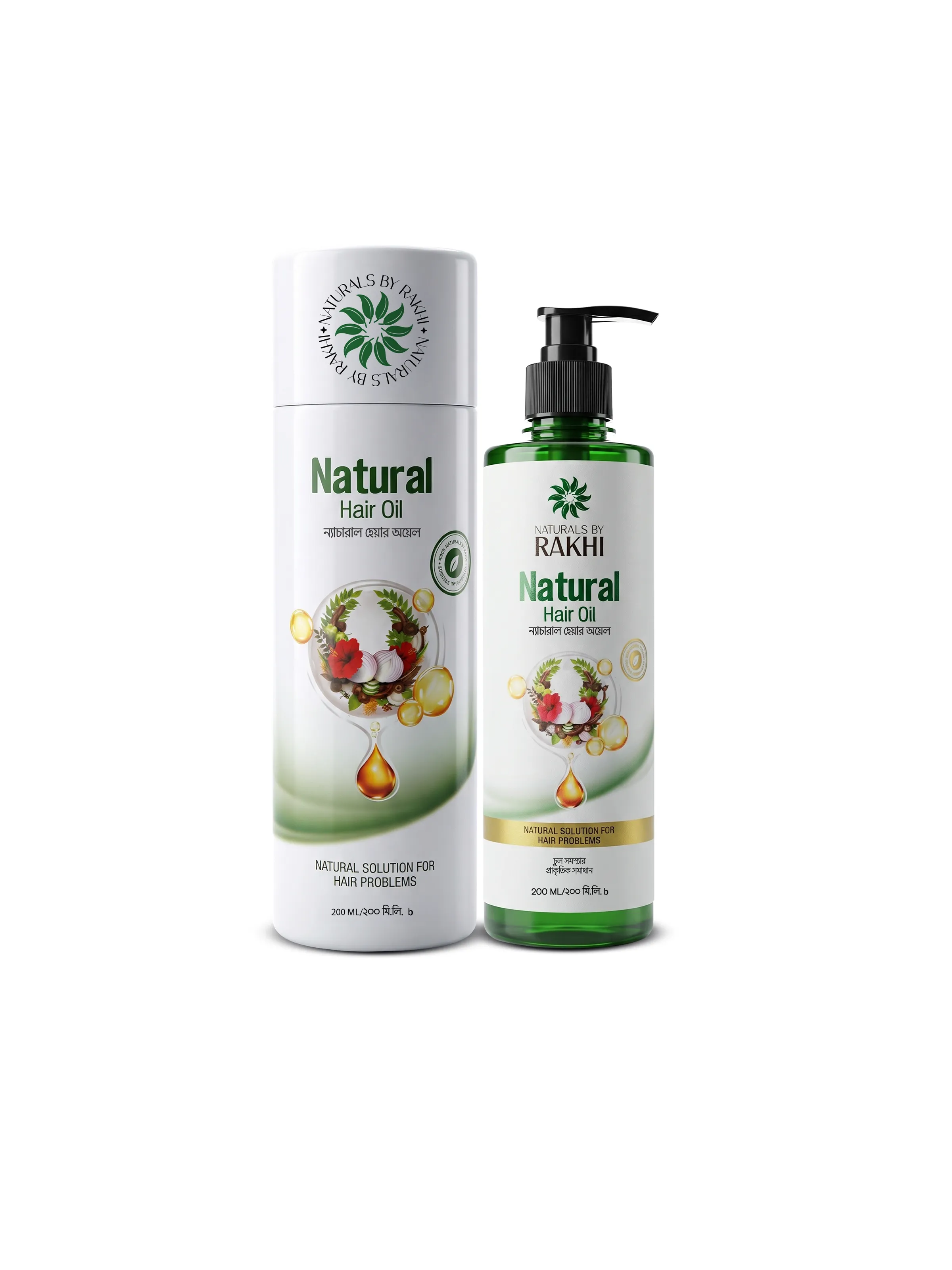 Natural Hair Oil for Hair Growth & Hair Fall Control | Naturals by Rakhi BD